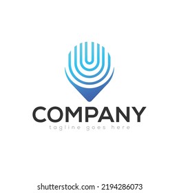 Finger Print Security Location Logo Concept Stock Vector (Royalty Free ...