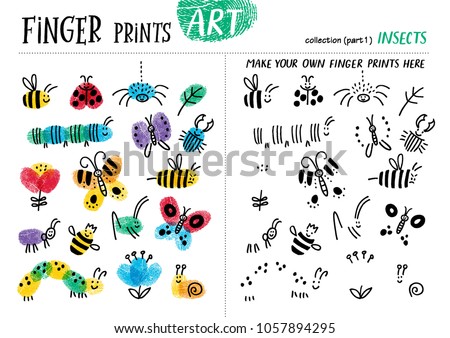 Finger Prints Art Task Teaches Your Stock Vector (Royalty Free ...
