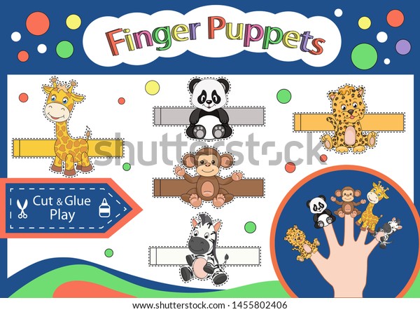 Finger puppets. Cut and glue the paper cute animals doll. Worksheet ...