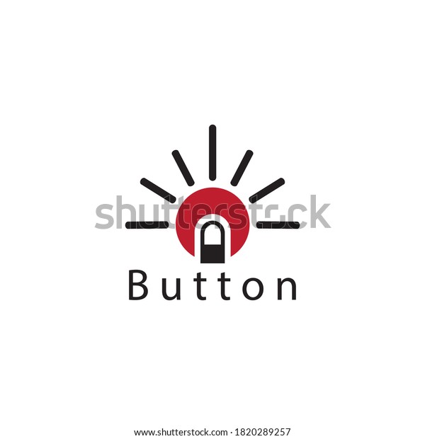 Finger Push Button Logo Illustration Color Stock Vector (Royalty Free ...