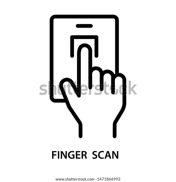 Finger Scan Stroke Outline Style Vector Stock Vector (Royalty Free ...
