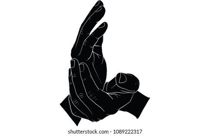 Finger Signal Hand Signal Vector Stock Vector (Royalty Free) 1089222317