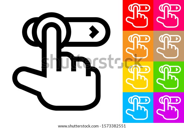 Finger Slide Gesture Line Icon Different Stock Vector (Royalty Free ...