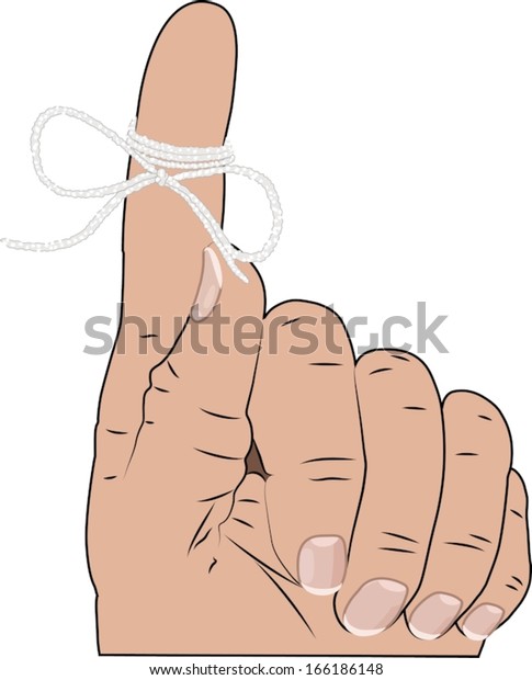 Finger String Tied Around Reminder Stock Vector (Royalty Free ...