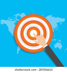 Finger Target Business Concept Flat Modern Stock Vector (Royalty Free ...