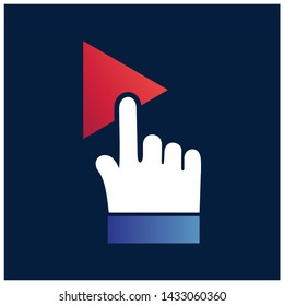 Finger Touch Play Button Illustration Logo Stock Vector (Royalty Free ...