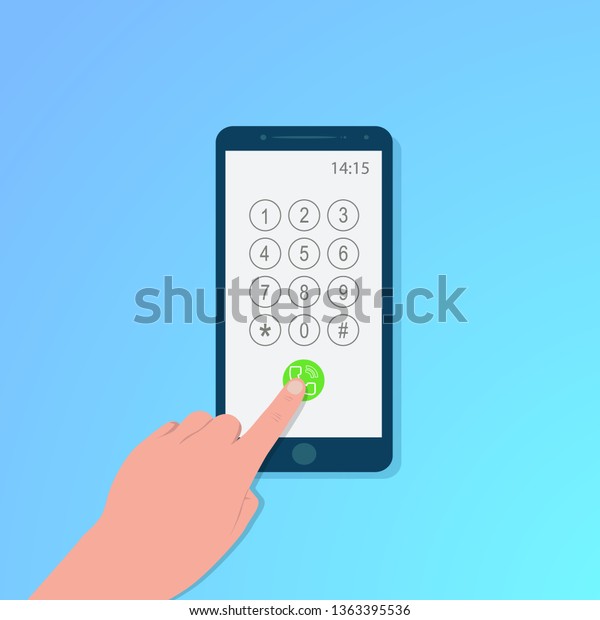 Finger Touch Smartphone Screen Dial Screen Stock Vector (Royalty Free ...