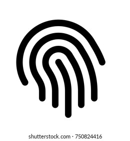 Outline Fingerprint Pixel Perfect Vector Icon Stock Vector (Royalty ...