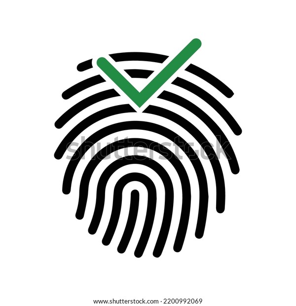 Fingerprint Authentication Matched Icon Black Vector Stock Vector ...