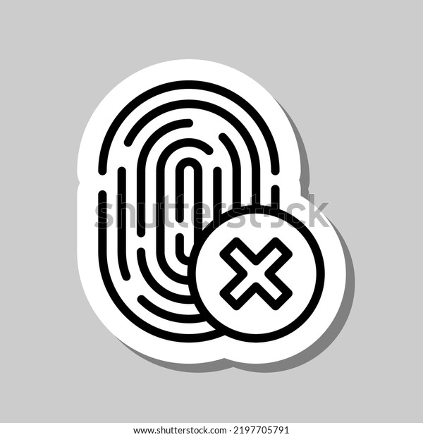 Fingerprint Deny Reject Simple Icon Vector Stock Vector (Royalty Free ...