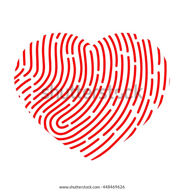 Fingerprint Heart Stock Vector (Royalty Free) 448469626 | Shutterstock