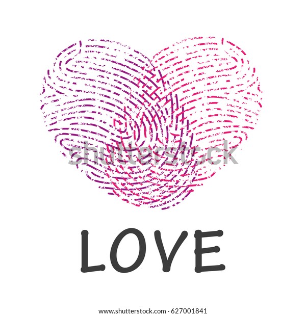 Fingerprint Heart Stock Vector (Royalty Free) 627001841 | Shutterstock