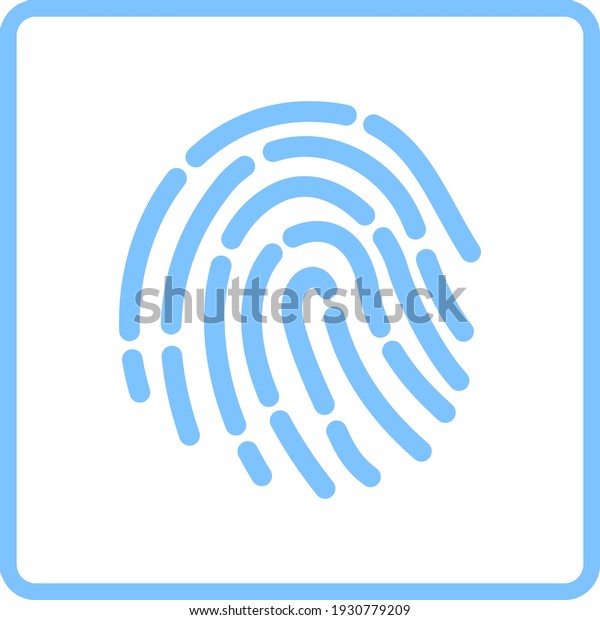 Fingerprint Icon Blue Frame Design Vector Stock Vector (Royalty Free ...