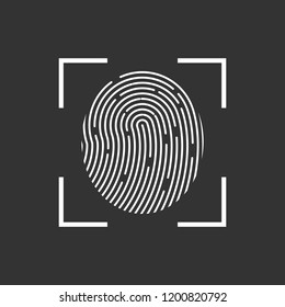 Fingerprint Scanner Vector Icons Isolated On: vector de stock (libre de ...