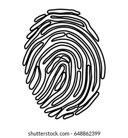 Vector Black Fingerprint Isolated On White Stock Vector (Royalty Free ...