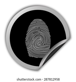 Fingerprint Icon Round Vector Sticker Stock Vector (Royalty Free ...
