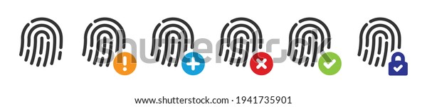 Fingerprint Icon Set Vector Symbols Isolated Stock Vector (Royalty Free ...
