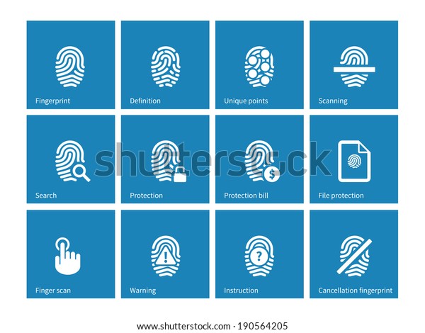 Fingerprint Icons On Blue Background Vector Stock Vector (Royalty Free ...