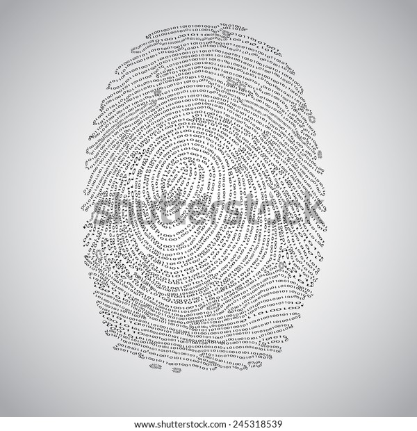 Fingerprint Made By Binary Code Vector Stock Vector Royalty Free 245318539