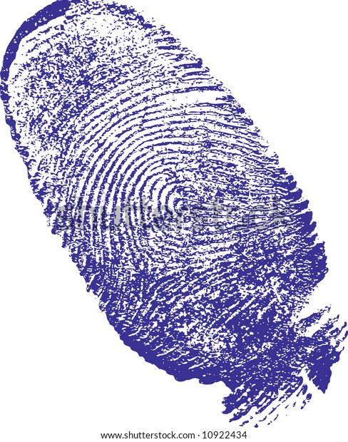 Fingerprint Man Done On White Sheet Stock Vector (Royalty Free) 10922434