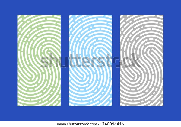 Fingerprint Posters Set Finger Print Line Stock Vector (Royalty Free ...