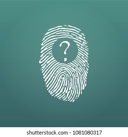 Fingerprint Question Mark Identification Concept Vector Stock Vector ...
