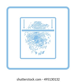 Fingerprint Scan Icon Blue Frame Design Stock Vector (Royalty Free ...