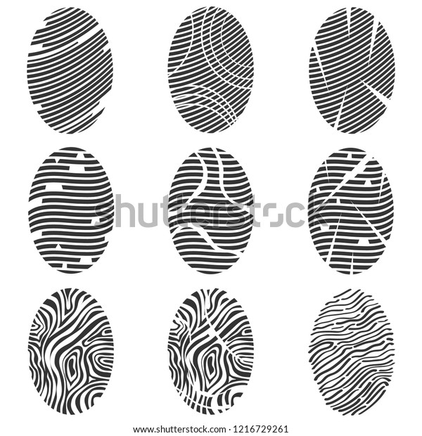 Fingerprint Set Realistic Fingerprints Vector Illustration: Vector có ...