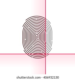 Fingerprint Thumbprint Scan Vector Illustration Isolated 스톡 벡터(로열티 프리 ...