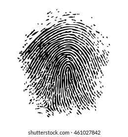 Vectorized Fingerprint Negative White Part Transparent Stock Vector ...