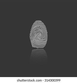 Fingerprint Vector Icon Mirror Reflection Stock Vector (Royalty Free ...