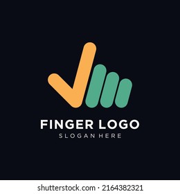 Fingers Check Logo Design Vector Template Stock Vector (Royalty Free ...