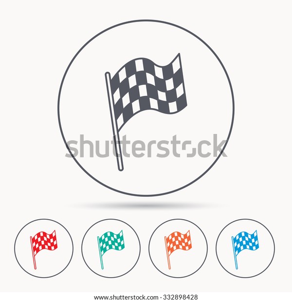 Finish Flag Icon Start Race Sign Stock Vector (Royalty Free) 332898428