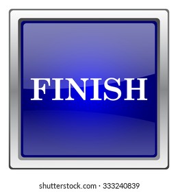 Finish Icon Internet Button On White Stock Vector (Royalty Free ...