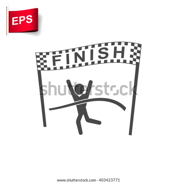 Finish Icon Vector Finish Line Icon Stock Vector (Royalty Free ...