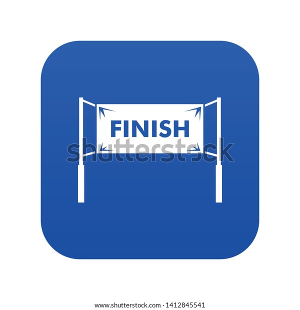Finish Line Gates Icon Digital Blue Stock Vector (Royalty Free ...