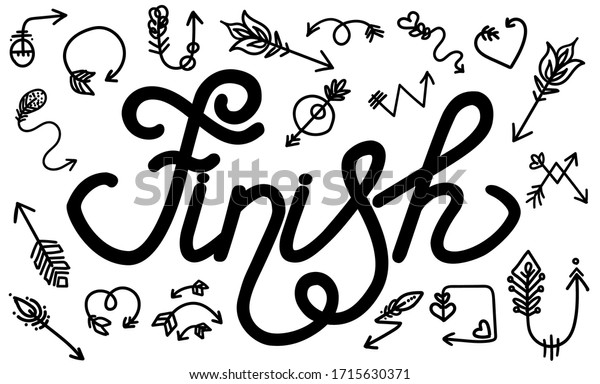 Finish Word Finish On White Background Stock Vector (Royalty Free ...