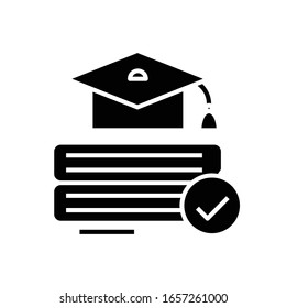 Finished Course Black Icon Concept Illustration Stock Vector (Royalty ...