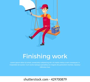 Finishing Work Design Banner Concept Flat Stock Vector (Royalty Free ...