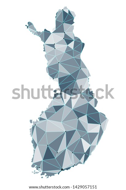 Finland Communication Network Map Vector Low Stock Vector (Royalty Free ...