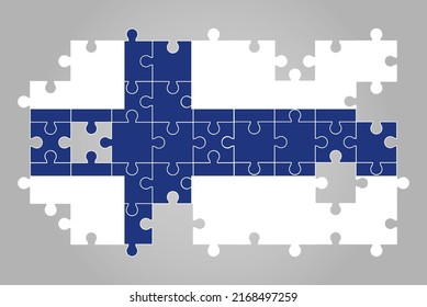 Finland Flag Shape Jigsaw Puzzle Vector Stock Vector (Royalty Free ...