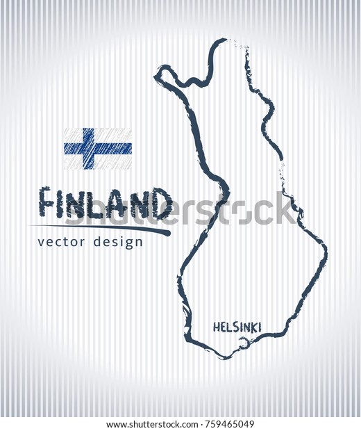 Finland National Vector Drawing Map On Stock Vector (Royalty Free ...