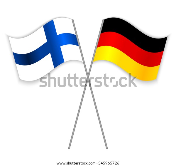 Finnish German Crossed Flags Finland Combined Stock Vector (Royalty ...