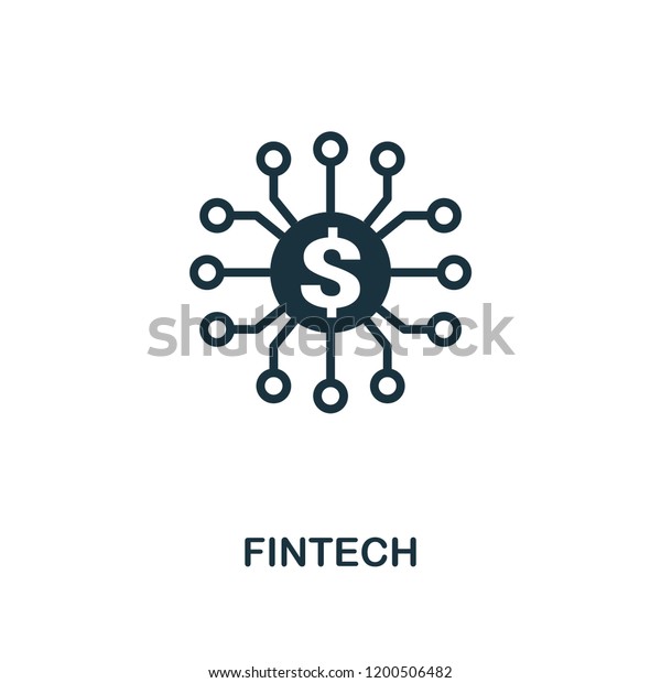 Fintech Icon Monochrome Style Design Fintech Stock Vector (Royalty Free ...