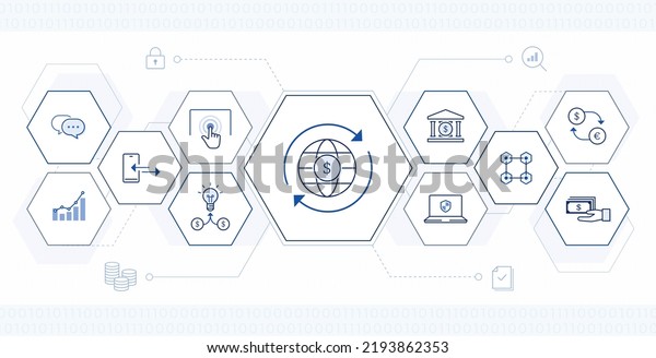 Fintech Illustration Financial Technology Digital Transformation Stock ...