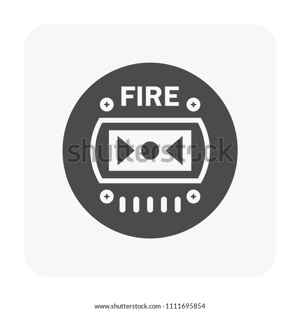 Fire Alarm Button Icon On White Stock Vector (Royalty Free) 1111695854