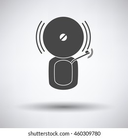 Fire Alarm Icon On Gray Background Stock Vector (Royalty Free ...