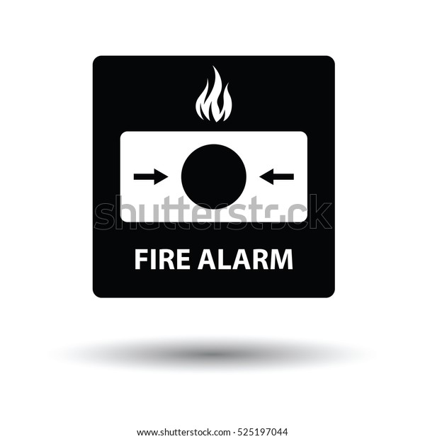Fire Alarm Icon White Background Shadow Stock Vector (Royalty Free ...