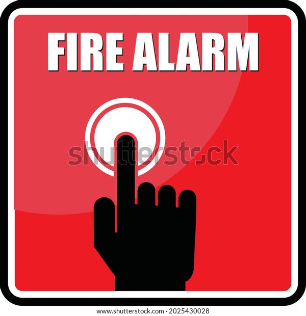 Fire Alarm Sign Label Vector Stock Vector (Royalty Free) 2025430028 ...
