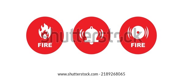 Fire Alarm Sign On White Background Stock Vector (Royalty Free ...